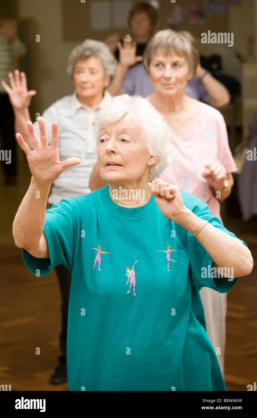 Elderly women at a keep fit class Stock Photo - Alamy