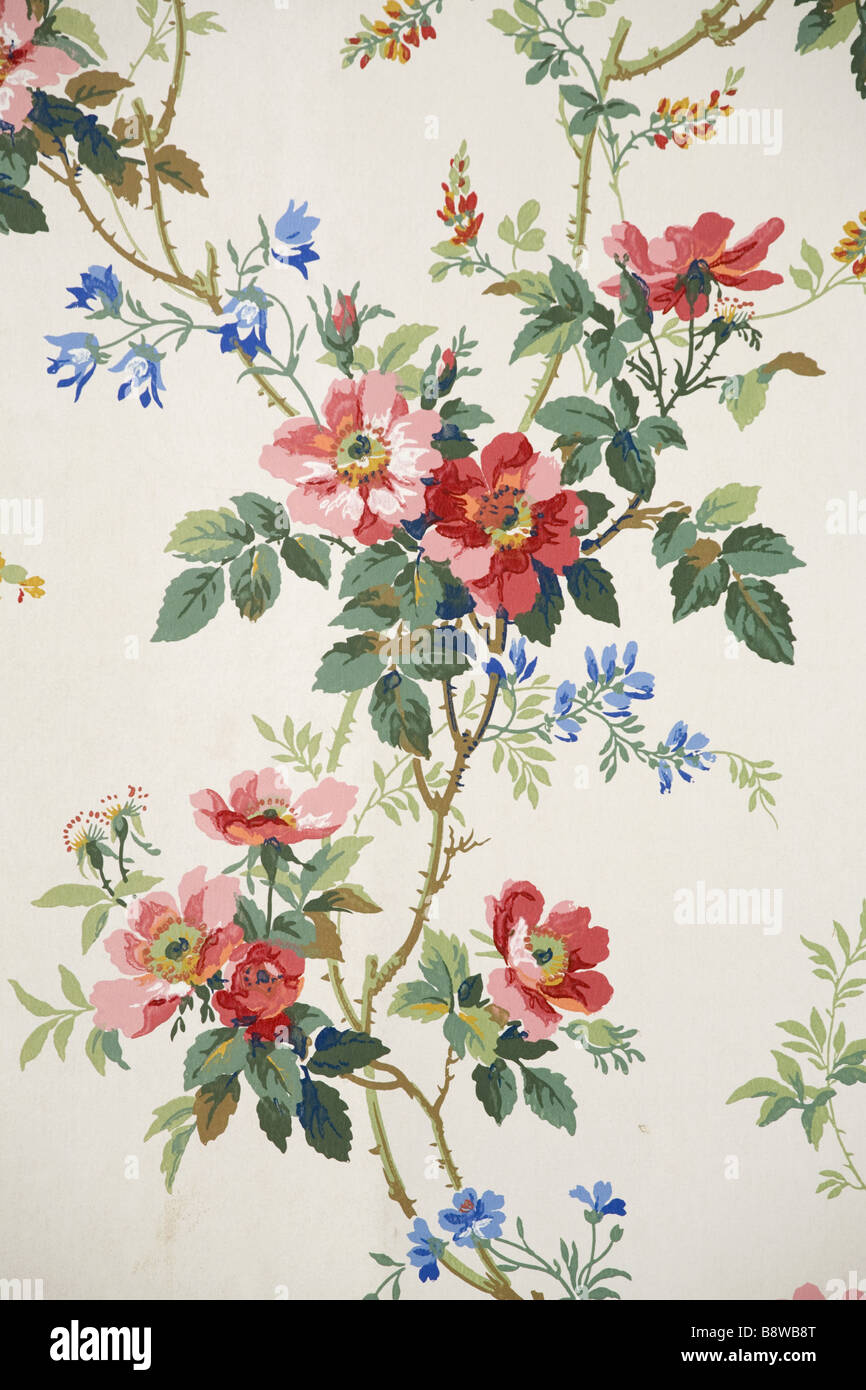 Detail of the floral pattern wallpaper in the Parlour at Carlyle s ...