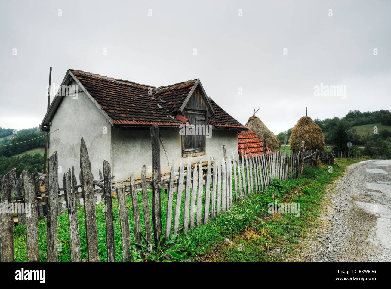 Traditional rural farmhouse in the western Serbian mountains. Serbia ...