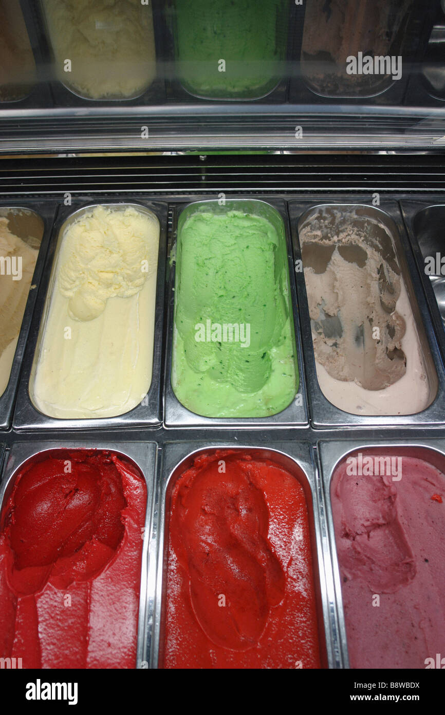 Variety of Gelato Italian Ice Cream Stock Photo - Alamy