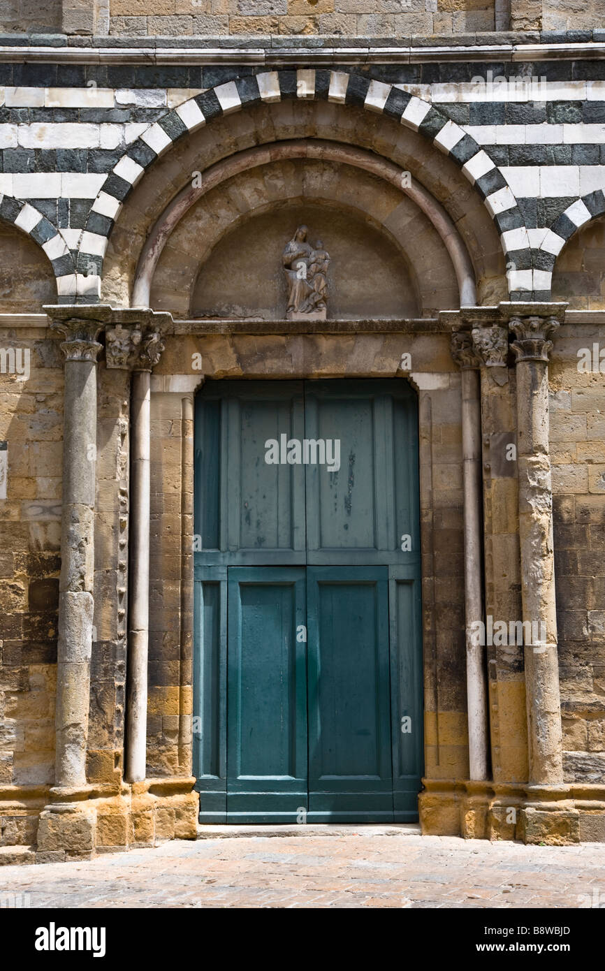 Striped church facade in Volterra, Tuscany, Italy Stock Photo - Alamy