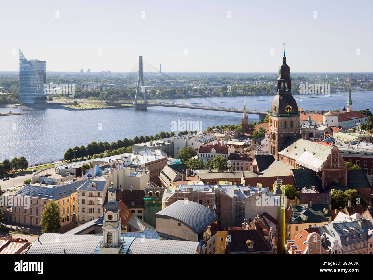 An aerial view of riga, latvia skyline hi-res stock photography and ...