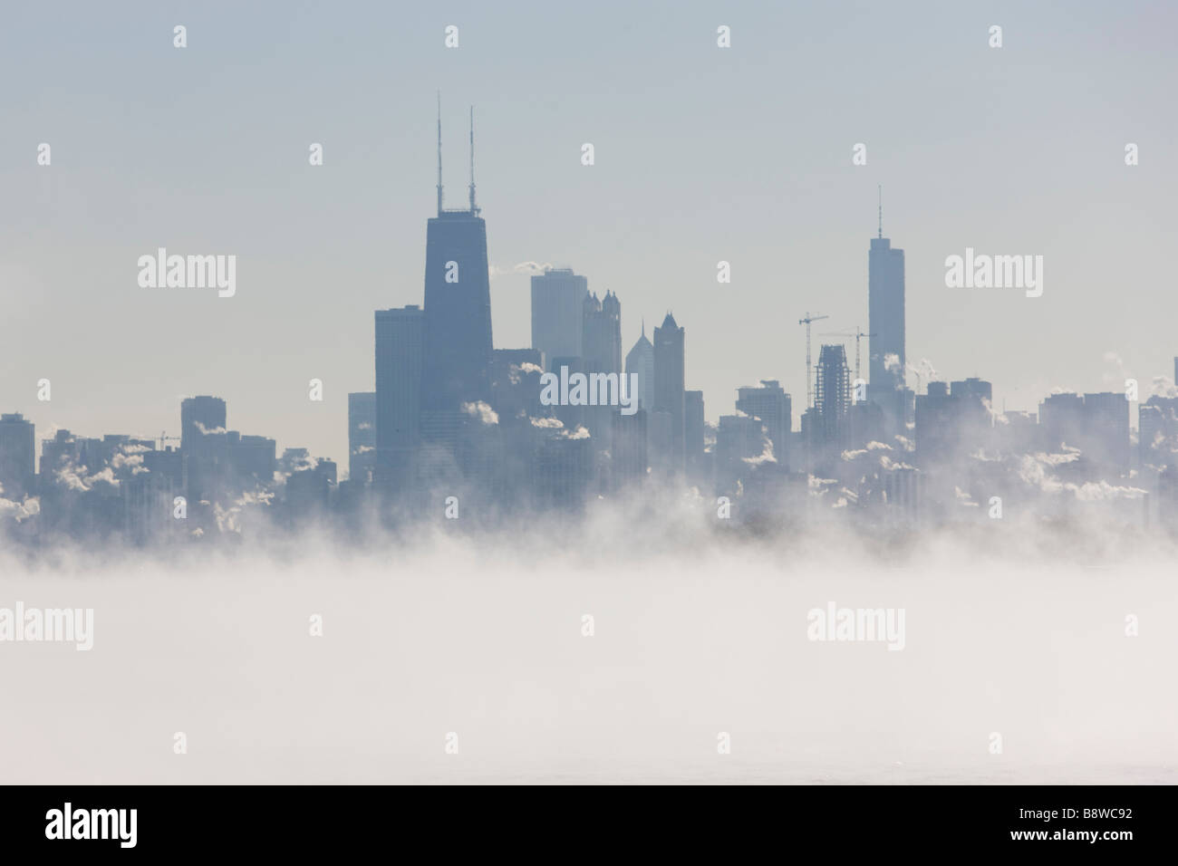 Brutally cold temperatures cause lake effect steam fog to rise from ...