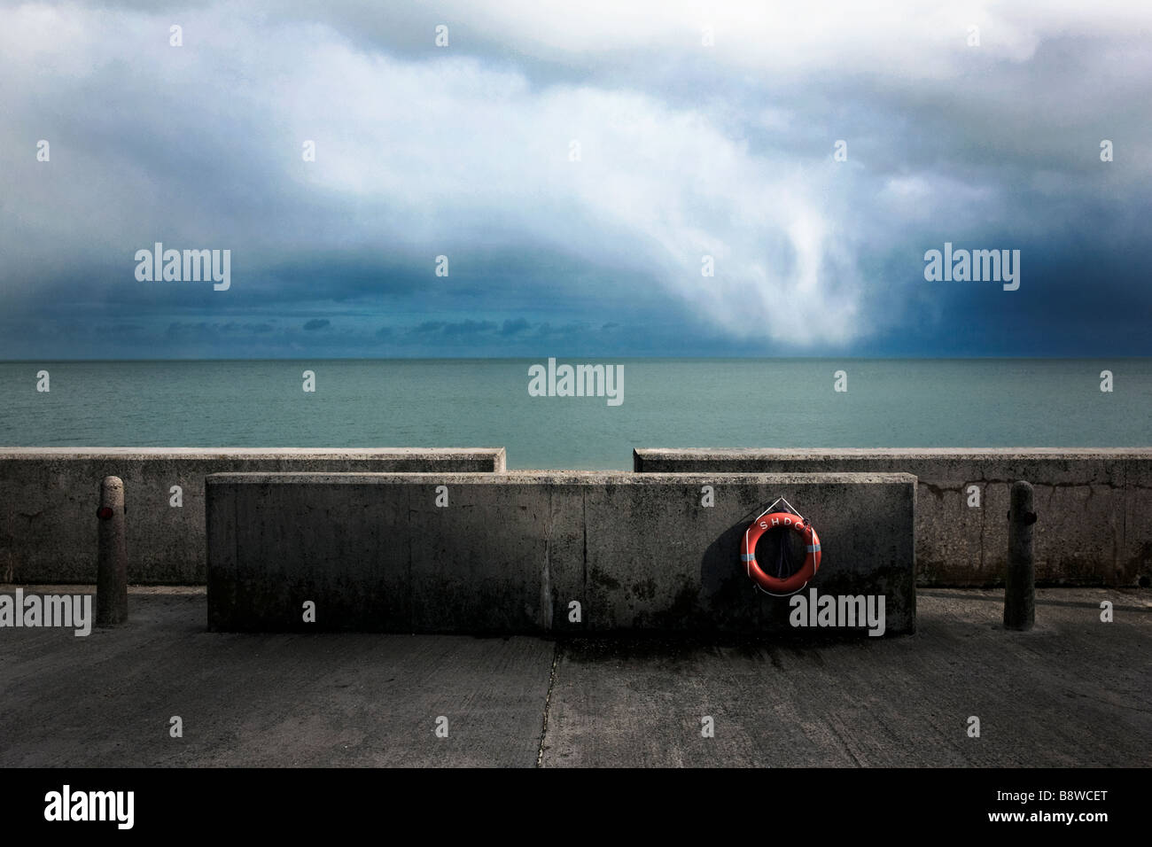 The sea wall at Slapton Sands Devon Stock Photo - Alamy