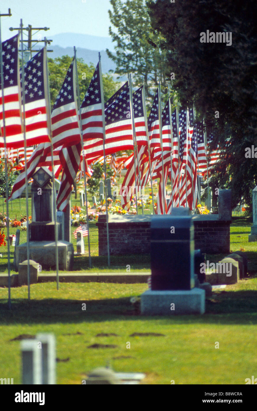American flag fly over grave cemetery marker tomb history historical ...
