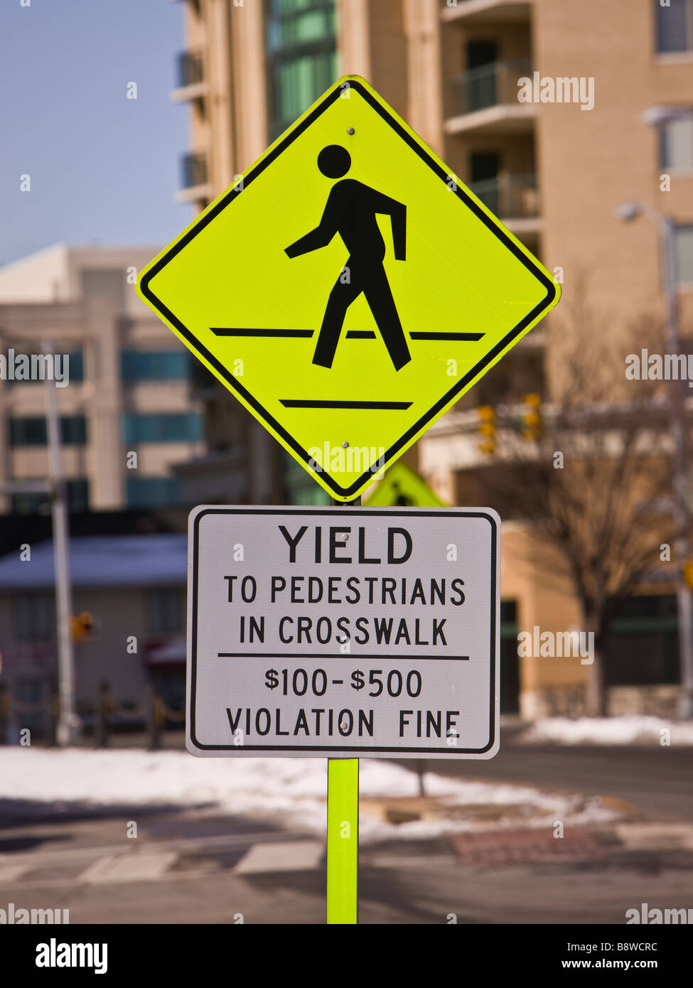 ARLINGTON VIRGINIA USA Pedestrian crossing traffic sign Stock Photo - Alamy