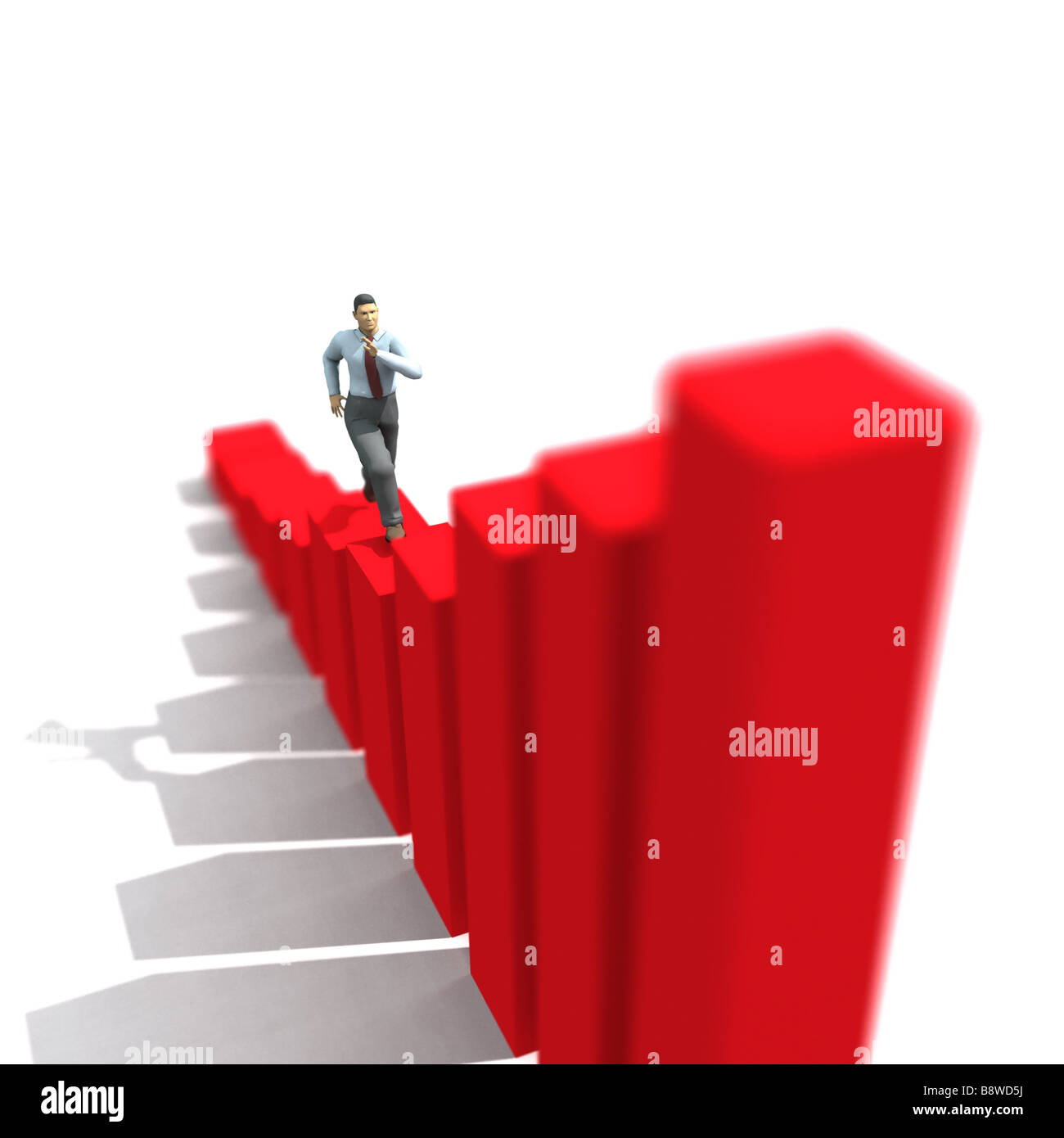 businessman run up on graph Stock Photo - Alamy