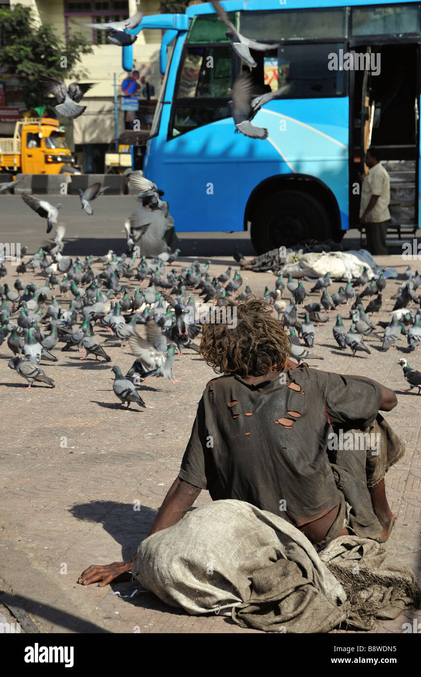 Street dweller beggar India Stock Photo - Alamy