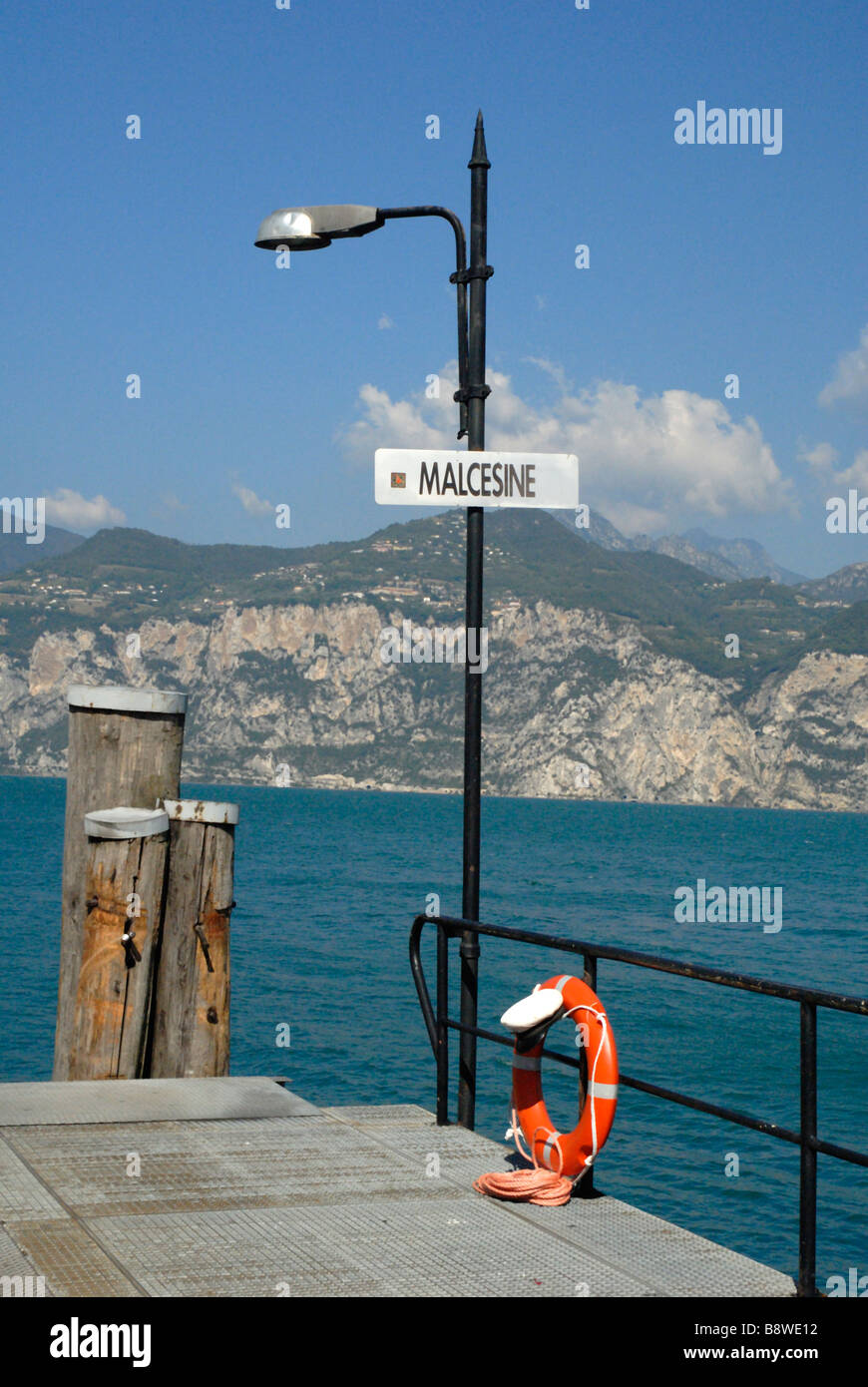 Ferryman's Hat at Ferry terminal at Malcesine on Lake Garda in Northern ...