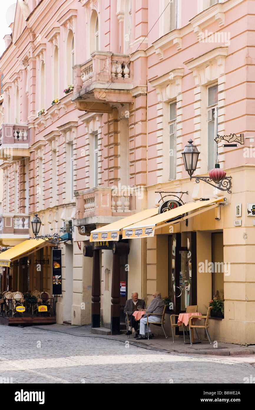 Vilnius, Lithuania, Europe. Cafe in Pilies Street in the Old Town Stock ...