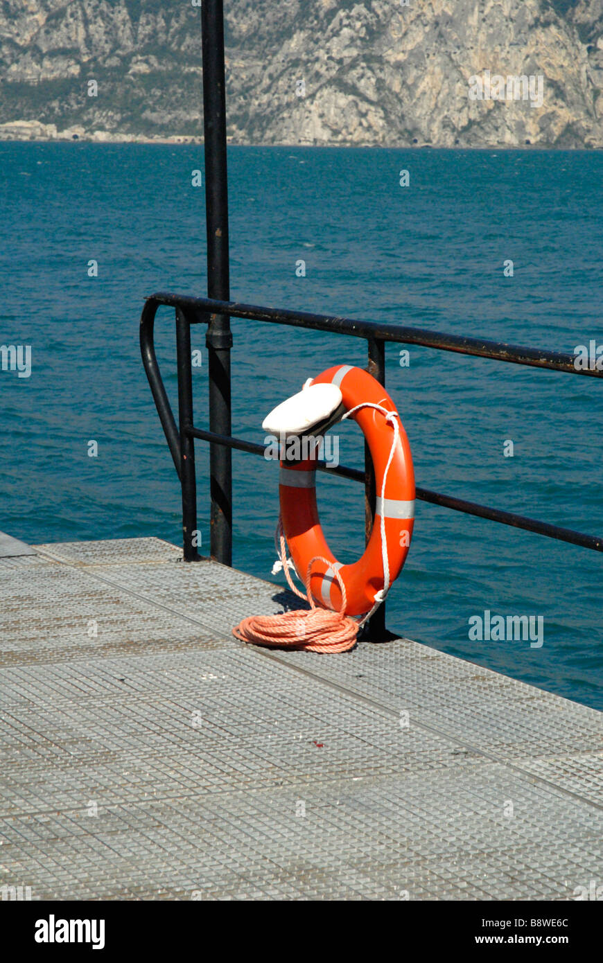 Ferryman's Hat at Ferry terminal at Malcesine on Lake Garda in Northern ...