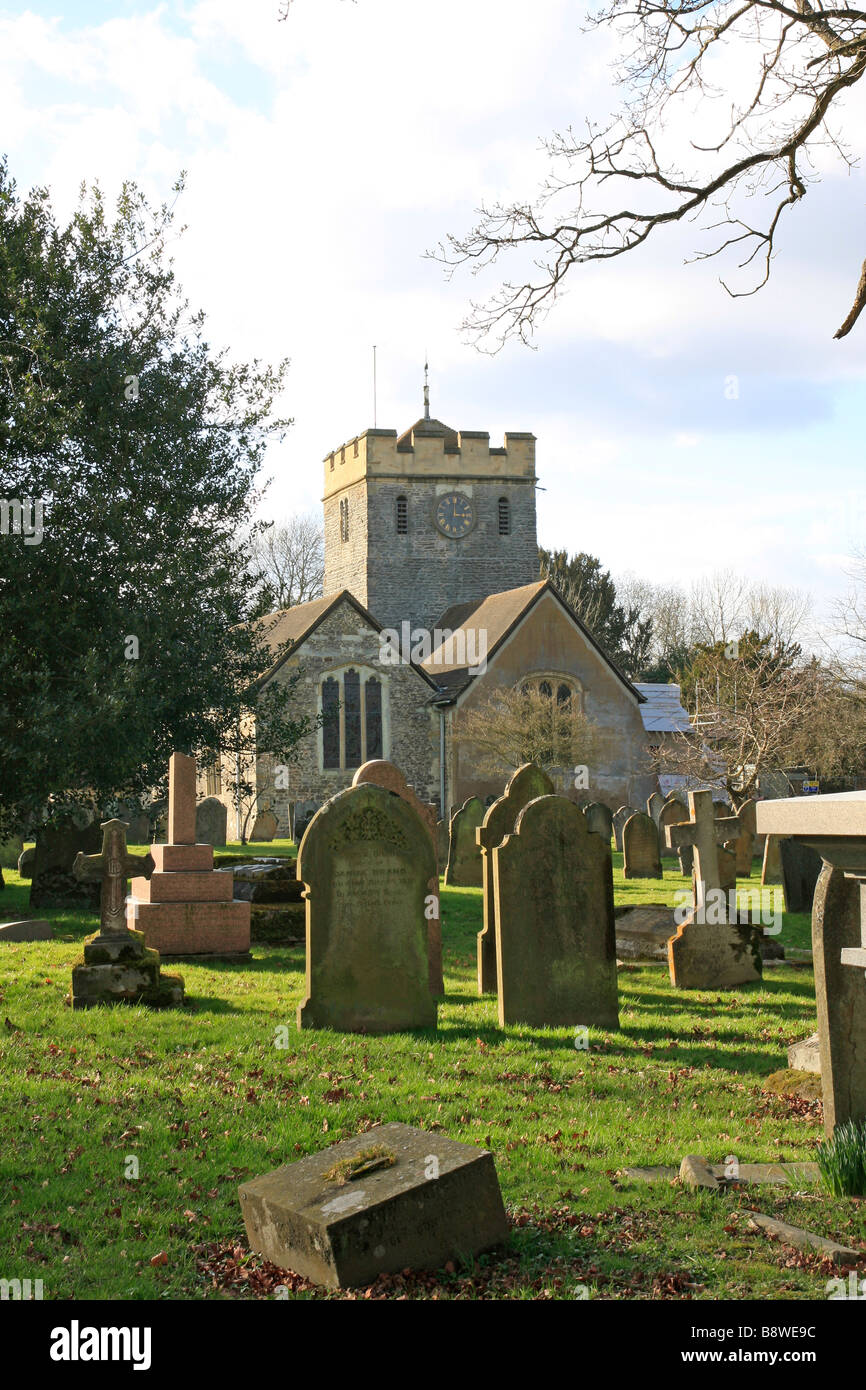 The church of St Nicholas Charlwood Stock Photo - Alamy