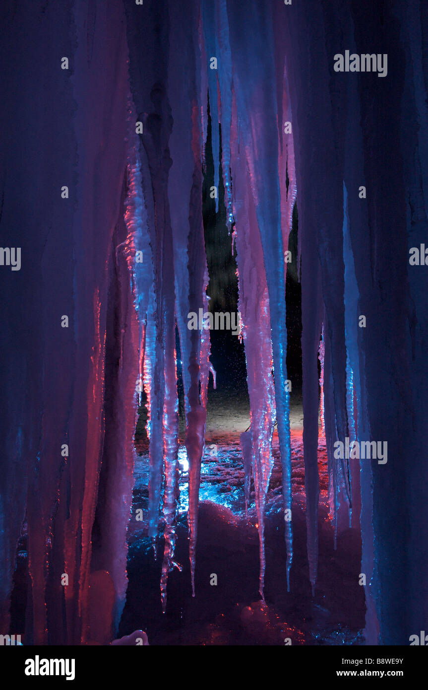 red and blue icicles Stock Photo - Alamy