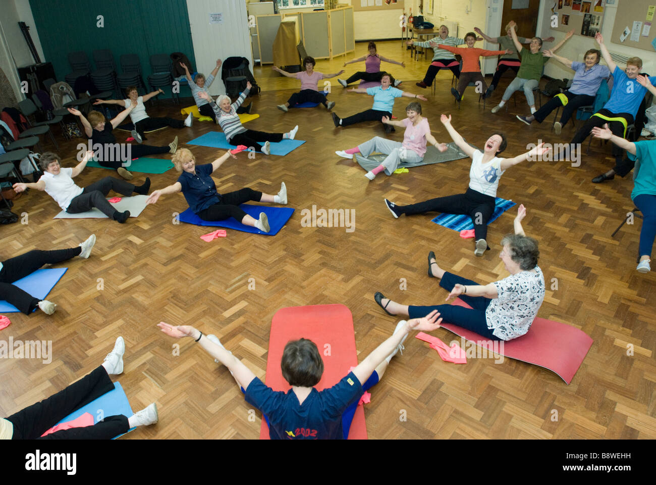 Elderly women at a keep fit class Stock Photo - Alamy