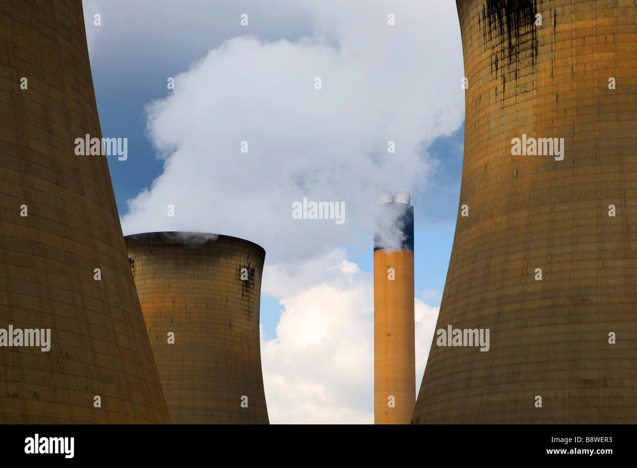 Cooling Towers and Chimney Drax North Yorkshire England Stock Photo - Alamy