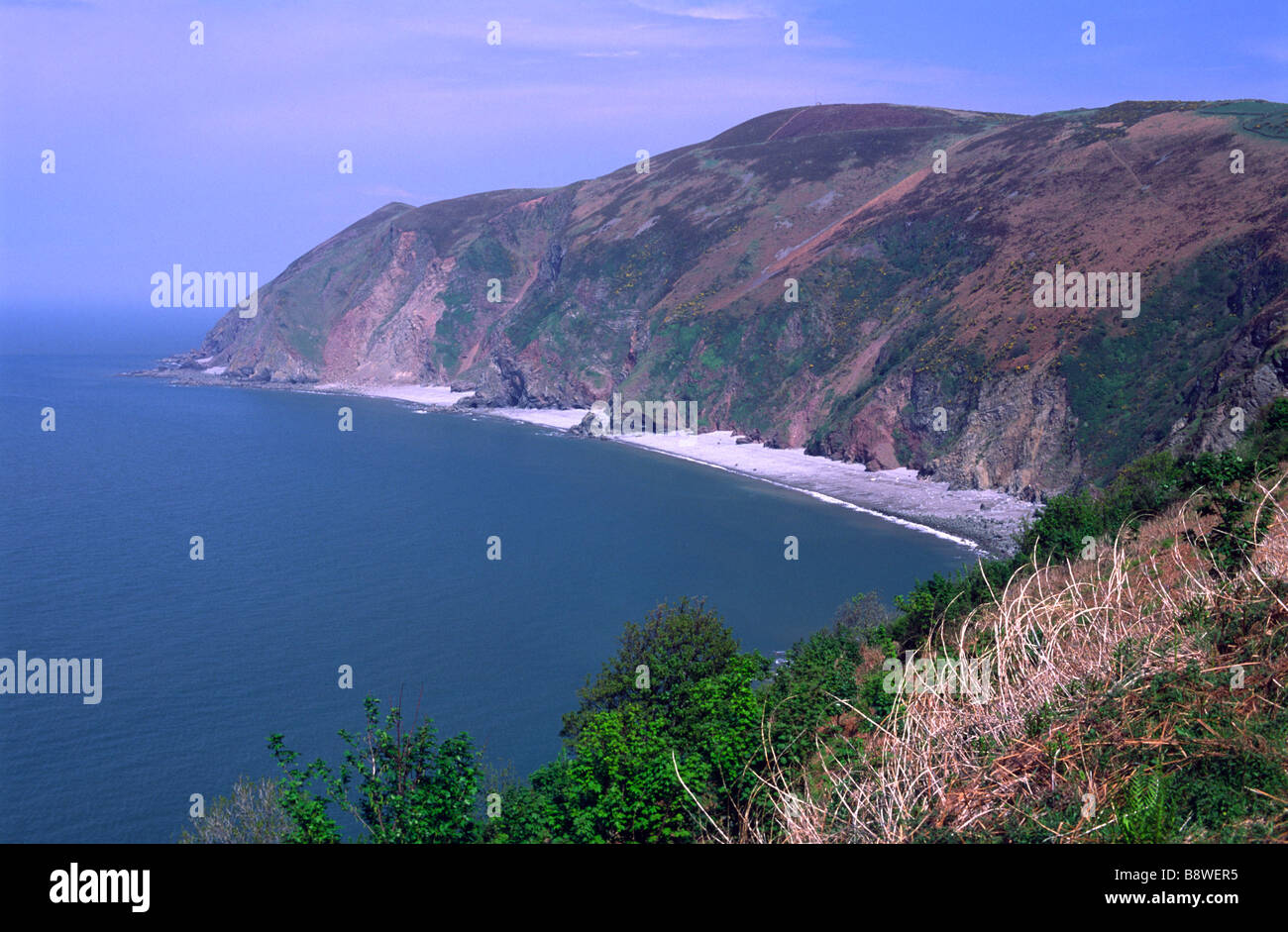 Countisbury Hill and Foreland Point with Sillery Sands below in Exmoor ...