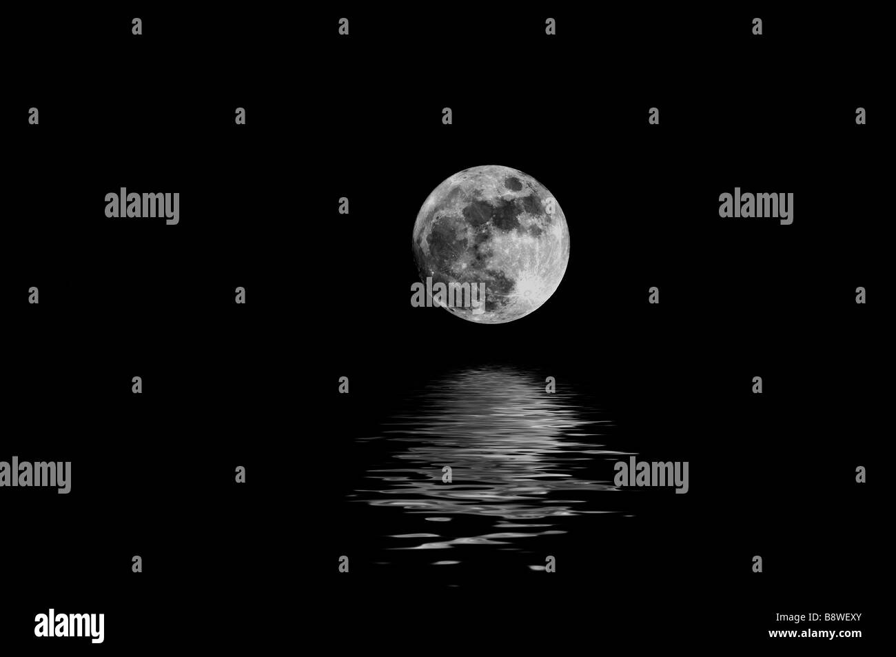 Full Moon with Water Stock Photo - Alamy