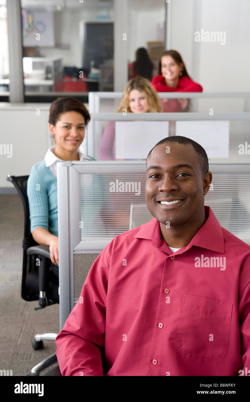 Office workers sitting cubicle hi-res stock photography and images - Alamy