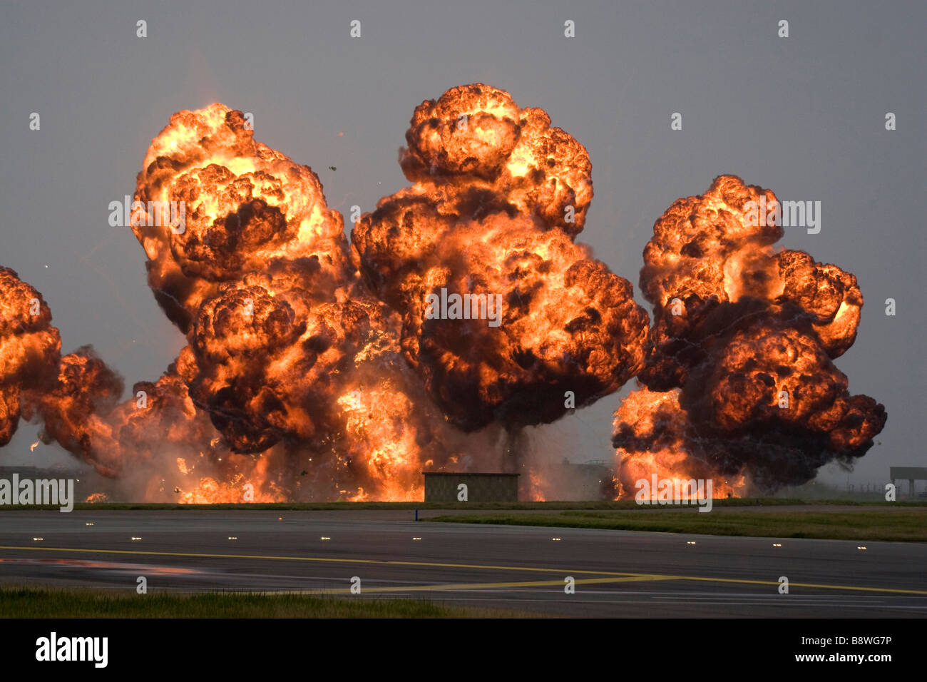 Pyrotechnic explosion during air display Stock Photo - Alamy