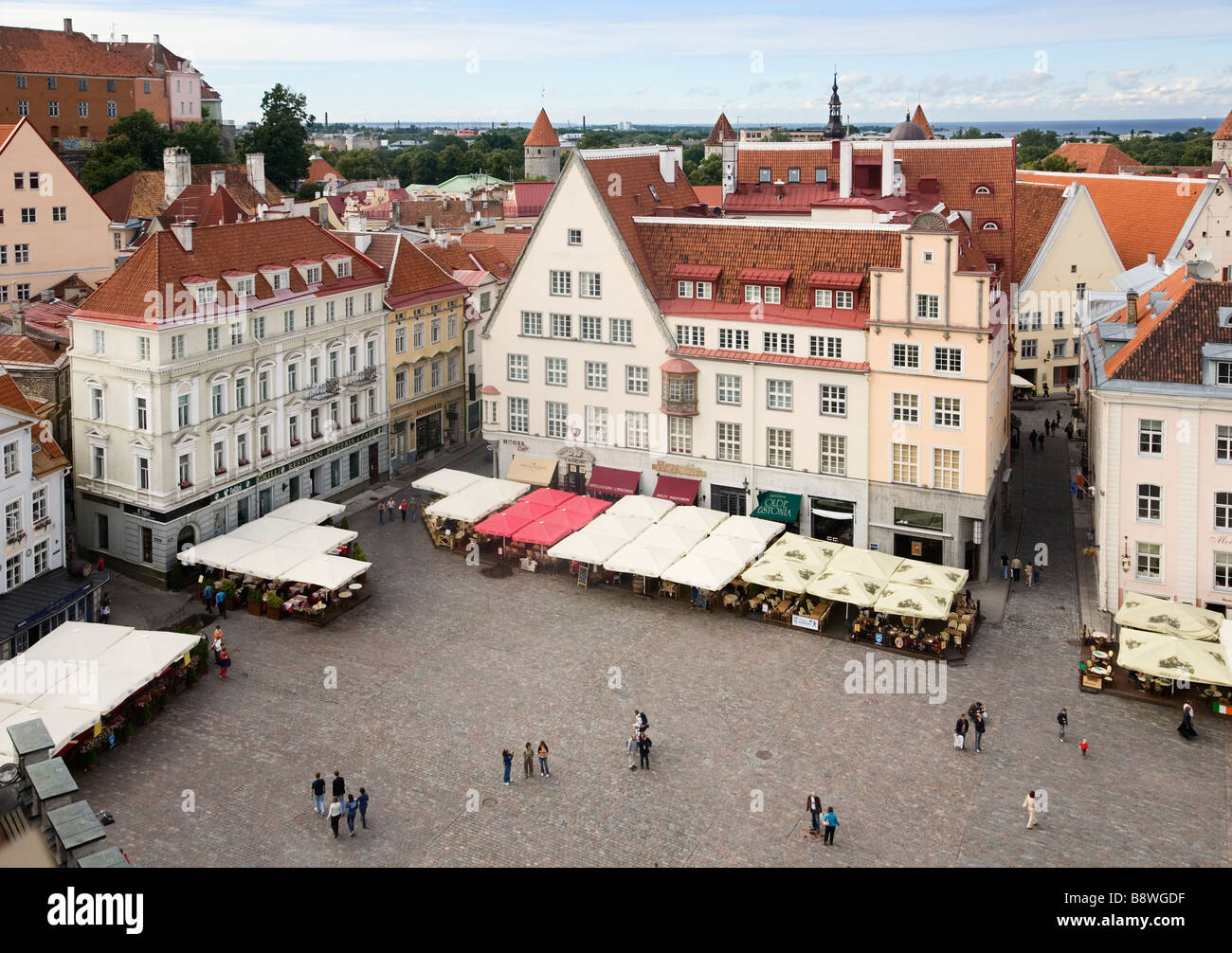 Tallinn, Estonia, Europe. Town Hall Square, aerial view Stock Photo - Alamy