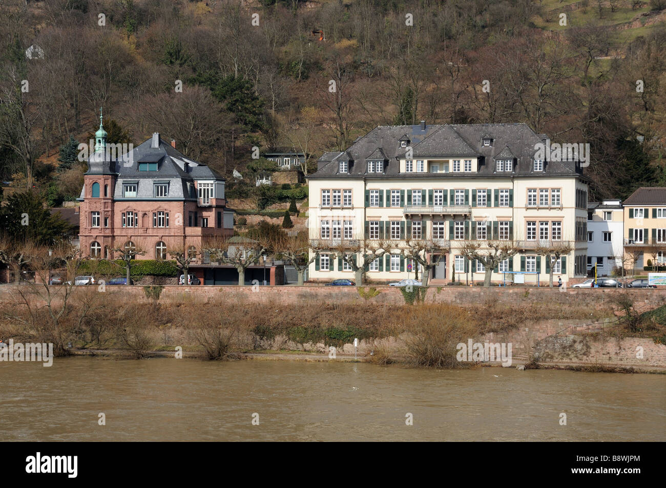 Houses at Neckar riverbank in Heidelberg, Germany Stock Photo - Alamy