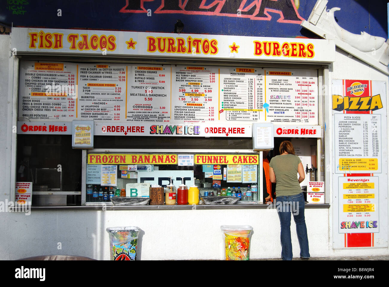 Fast food kiosk, Ocean Front Walk, Venice Beach, Los Angeles ...