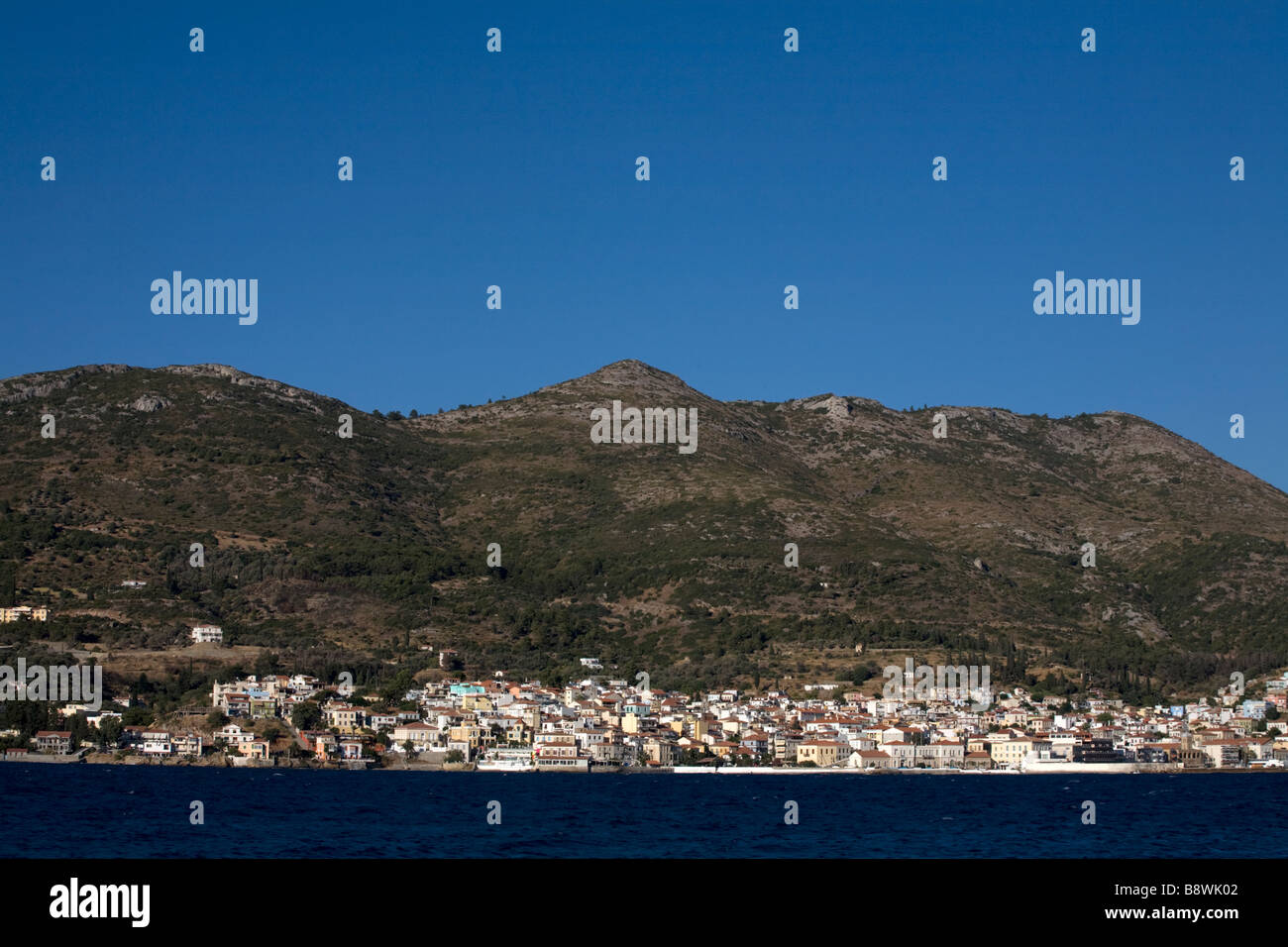 Waterfront Vathy Samos Greece Stock Photo - Alamy