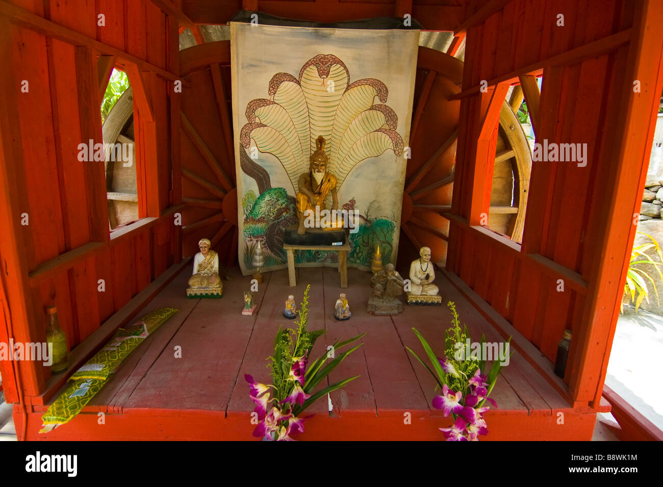 Small improvised buddhist altar in Thailand, Koh Samet Island Stock ...