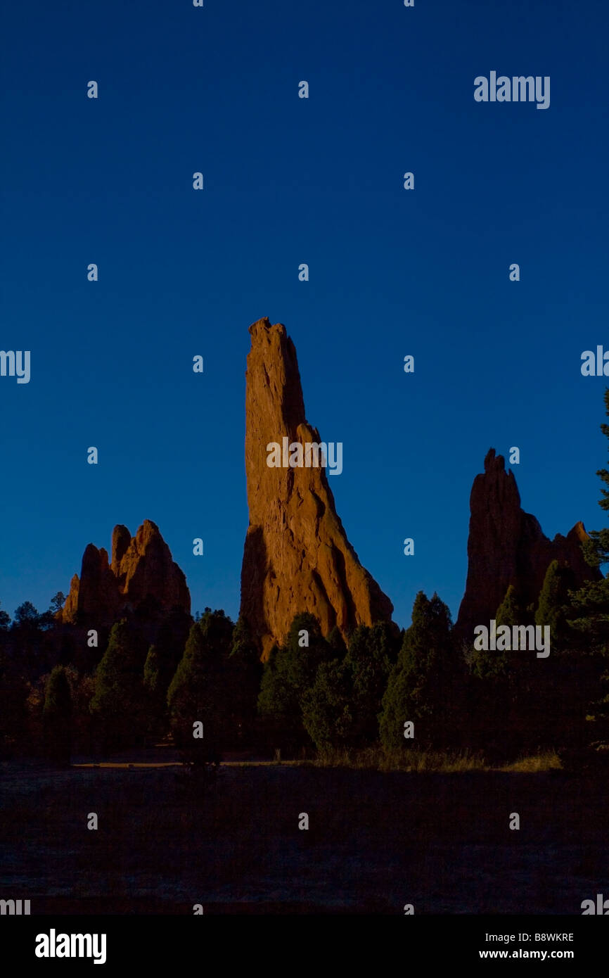 Sun lighting a rock formation Stock Photo - Alamy