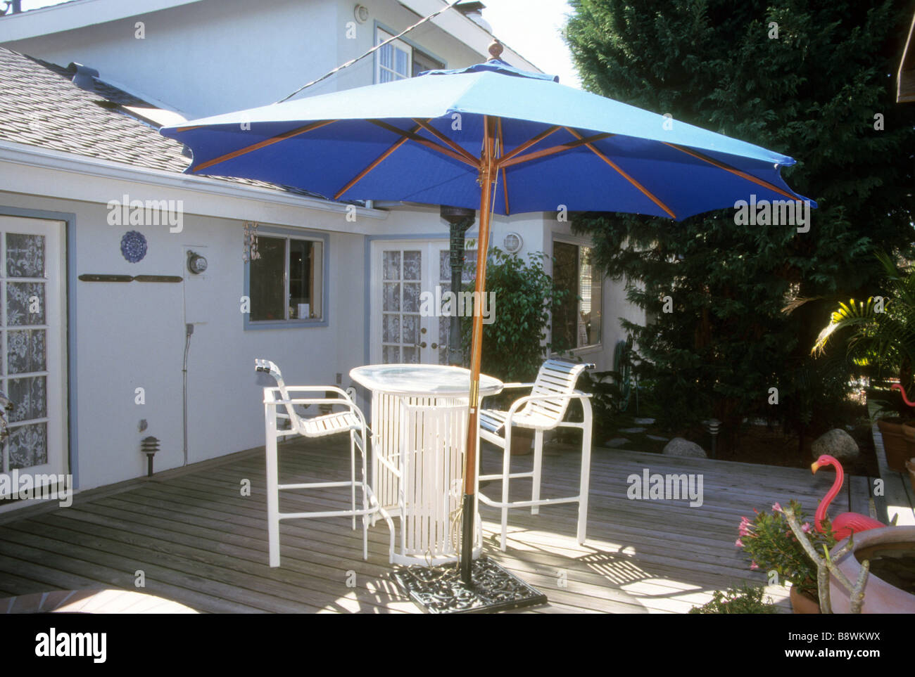 back yard umbrella sun protect patio enjoy outdoor outside table shade ...