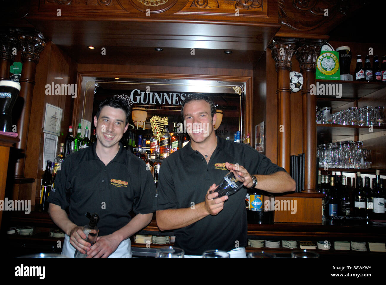 Happy Faces of the barmen in the Irish Pub in Niagara on the Lake in ...