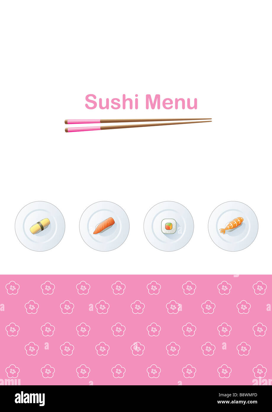Sushi menu cover page Stock Photo - Alamy
