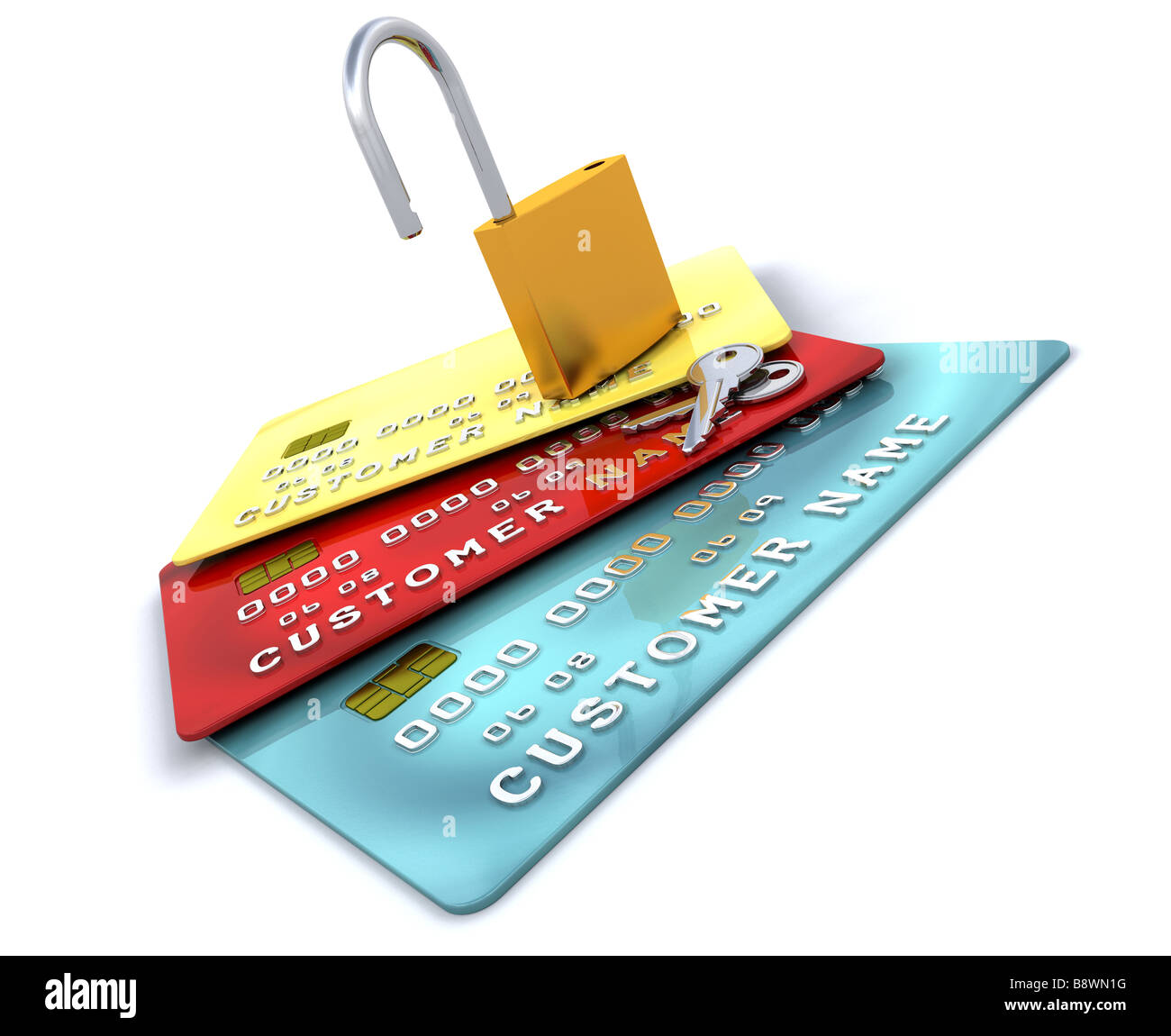 Credit cards padlock security hi-res stock photography and images - Alamy