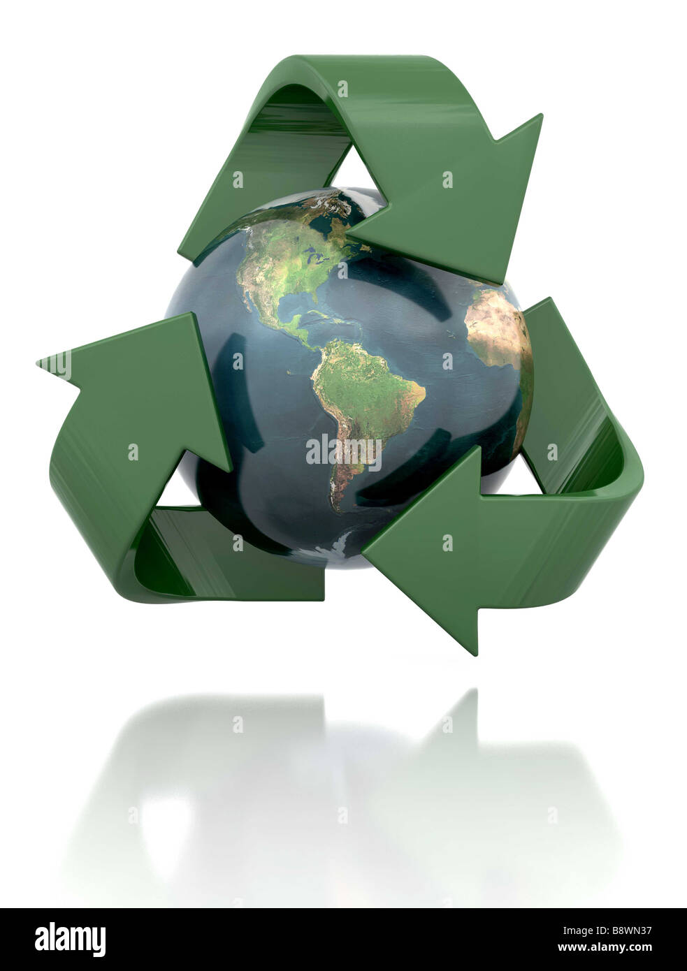 Earth globe in recycle Cut Out Stock Images & Pictures - Alamy