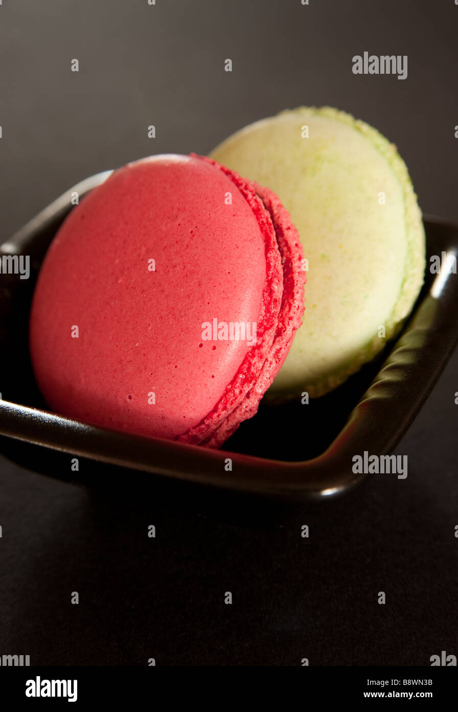 Macaroons in a plate Stock Photo - Alamy