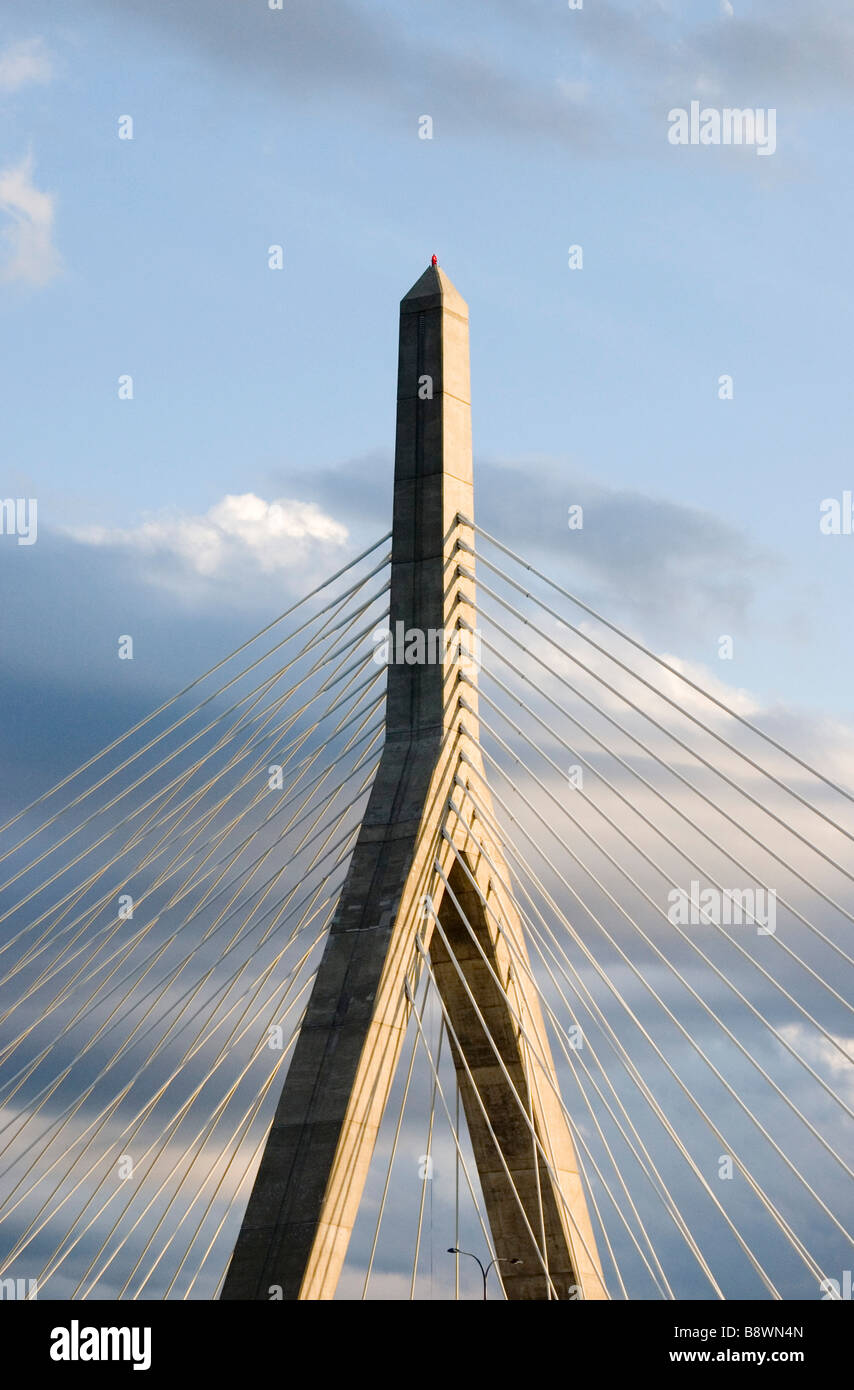 Tower on the Leonard Zakim Bridge in Boston Stock Photo - Alamy