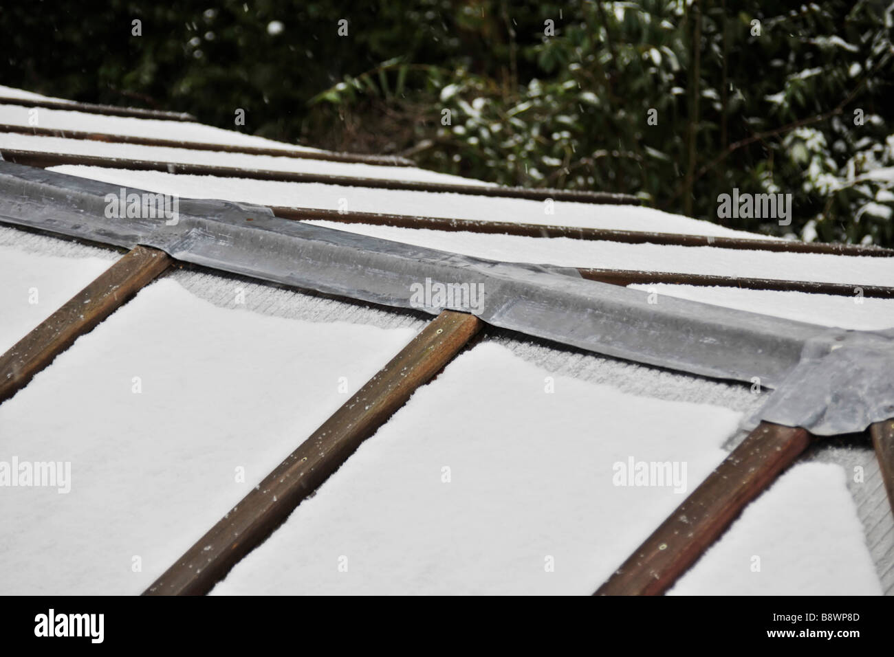 slates on roof of conservatory Stock Photo - Alamy