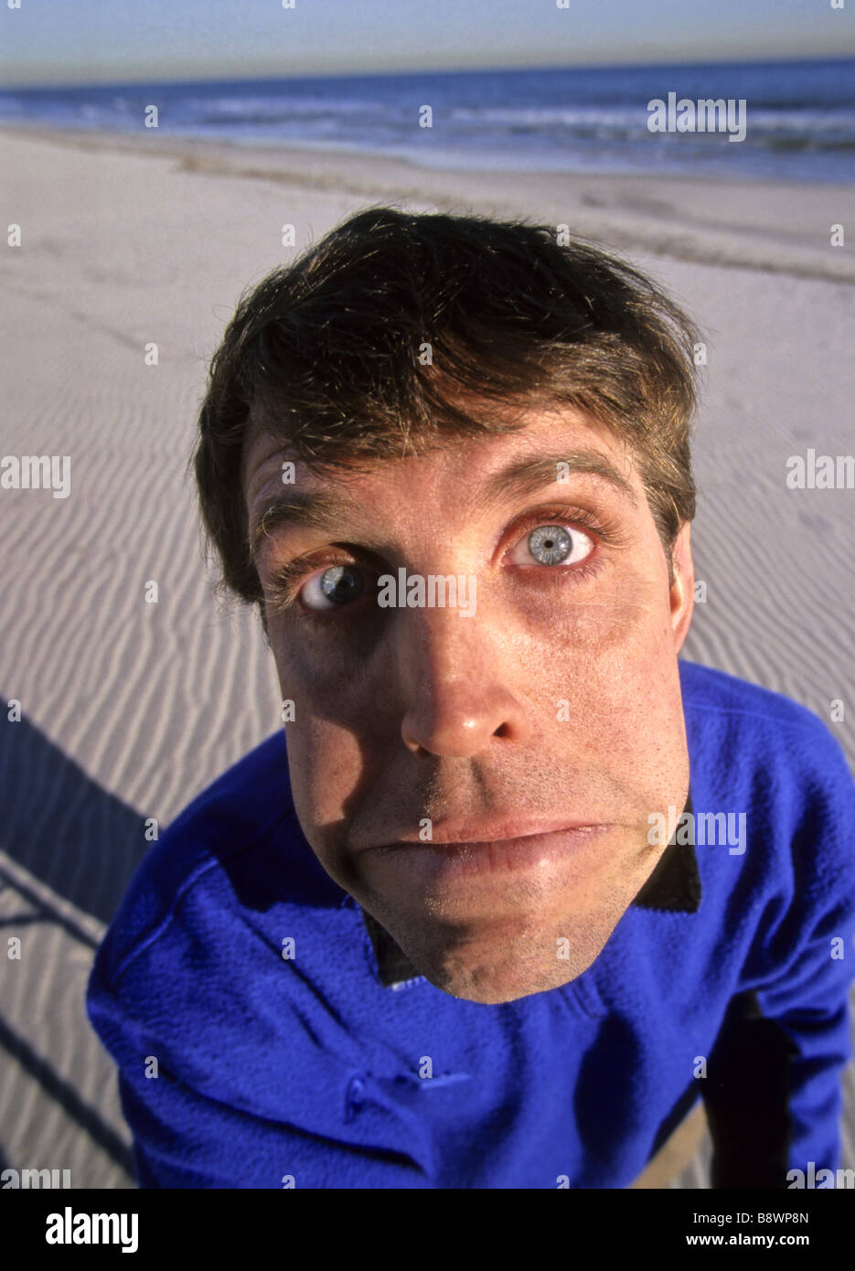 Scared man beach hi-res stock photography and images - Alamy