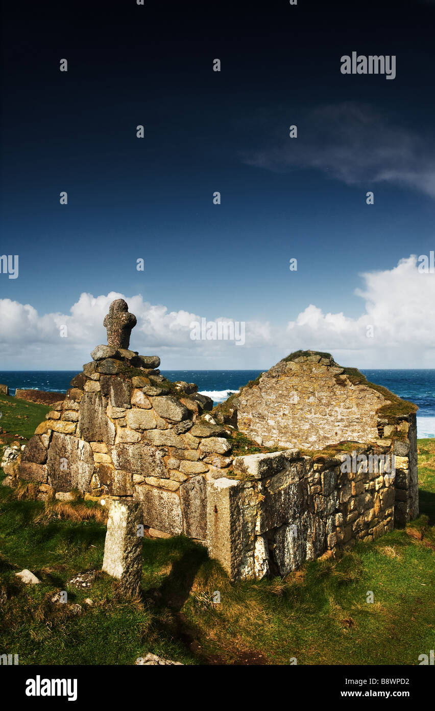 St Helens Oratory at Cape Cornwall Stock Photo - Alamy