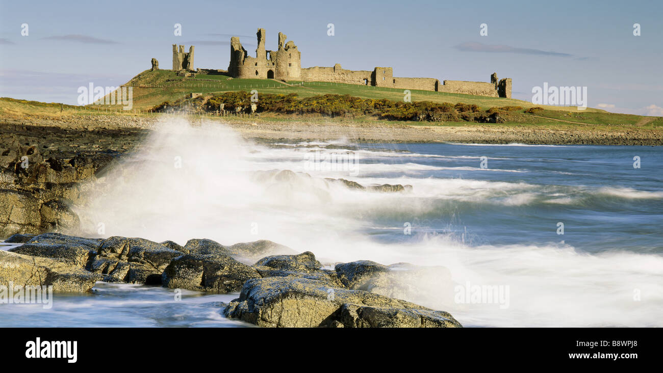 Dunstanburgh castle walls hi-res stock photography and images - Alamy