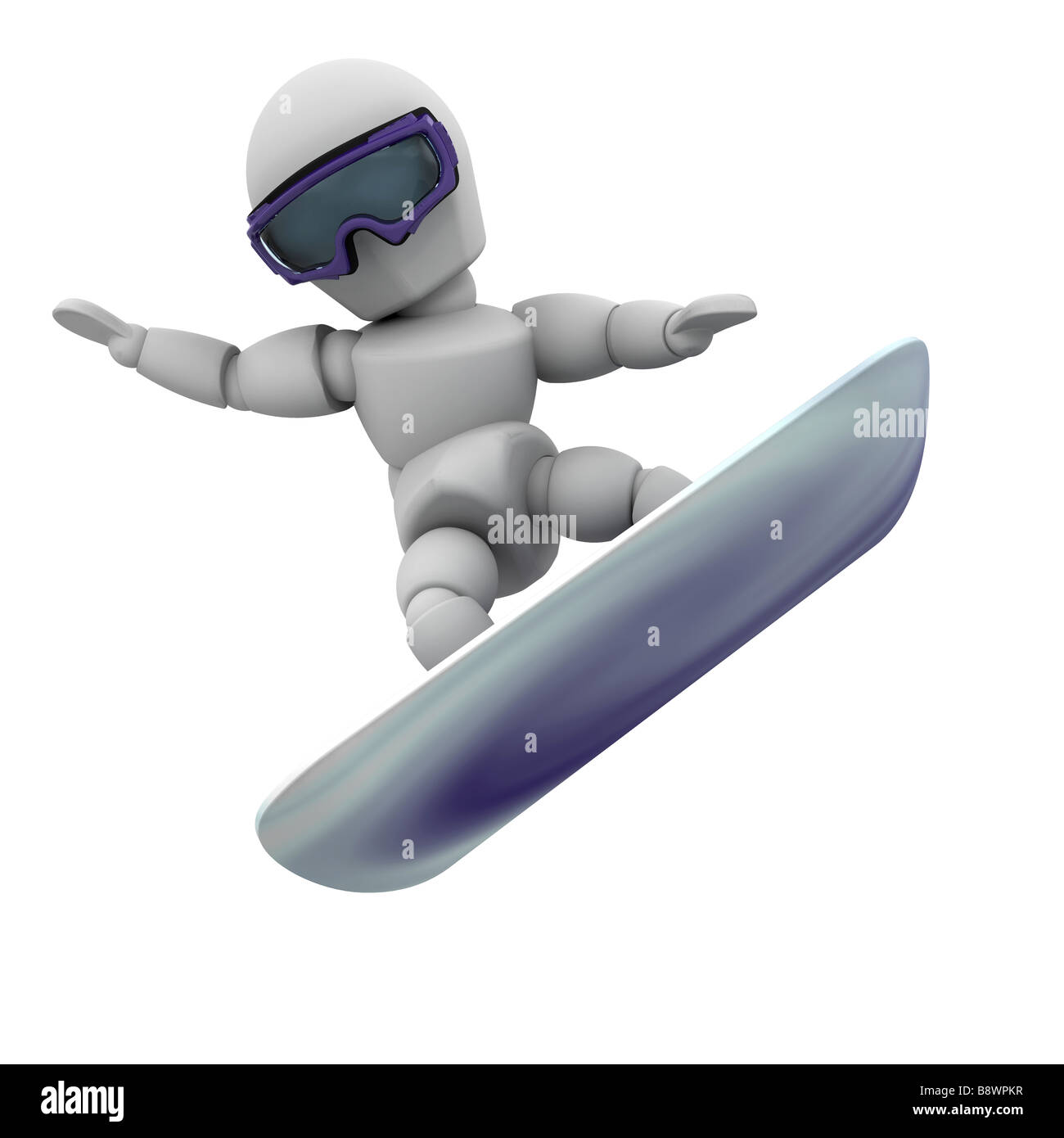 3D render of someone snowboarding Stock Photo - Alamy