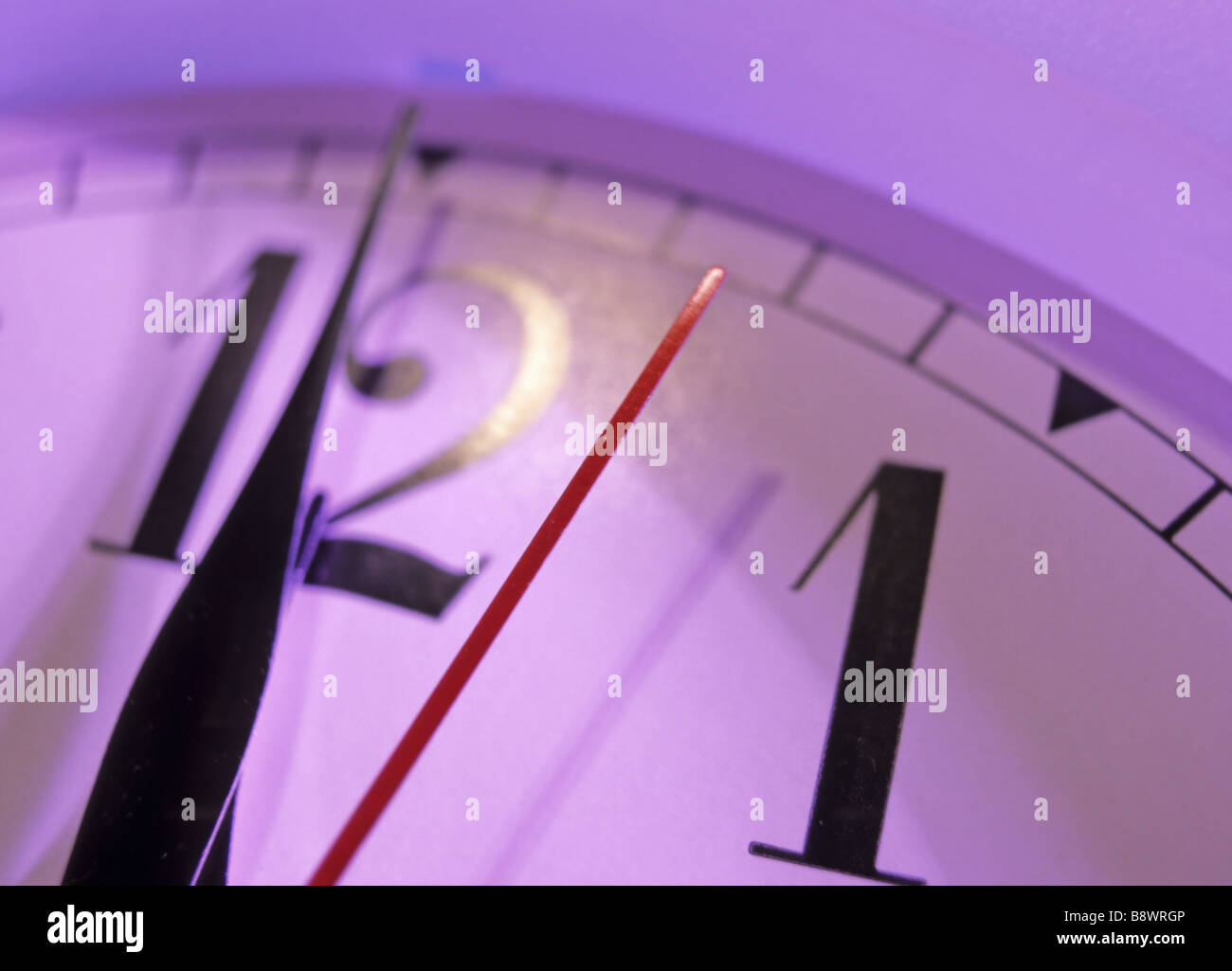 Clock minuters after 12 Stock Photo - Alamy
