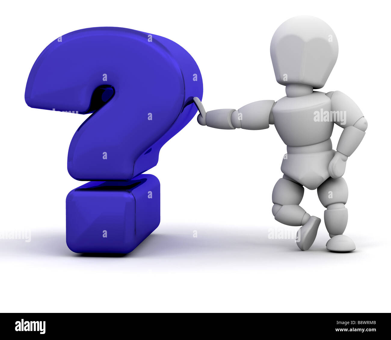 3D render of someone with a question mark Stock Photo - Alamy