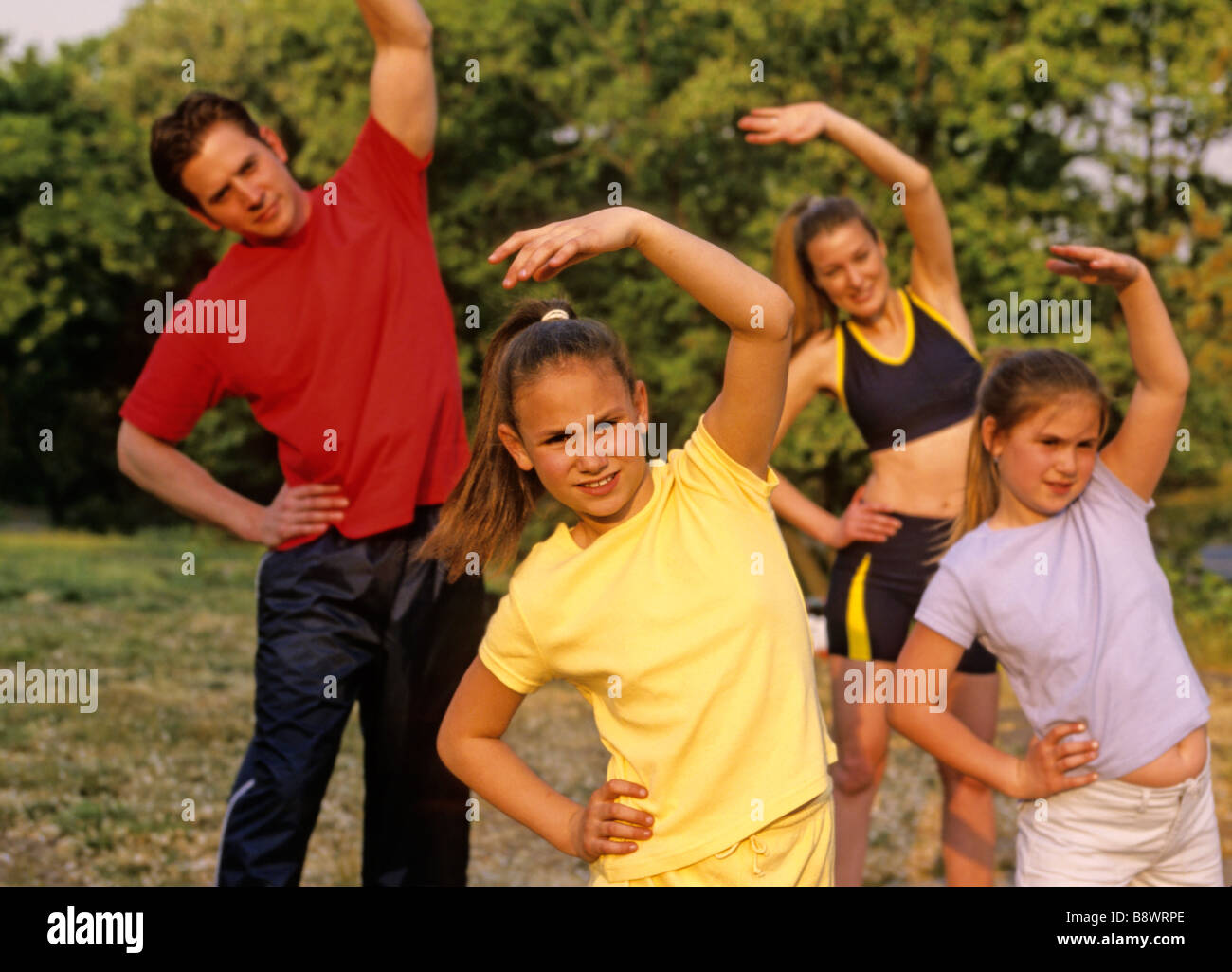 Child exercising mom outdoor hi-res stock photography and images - Alamy