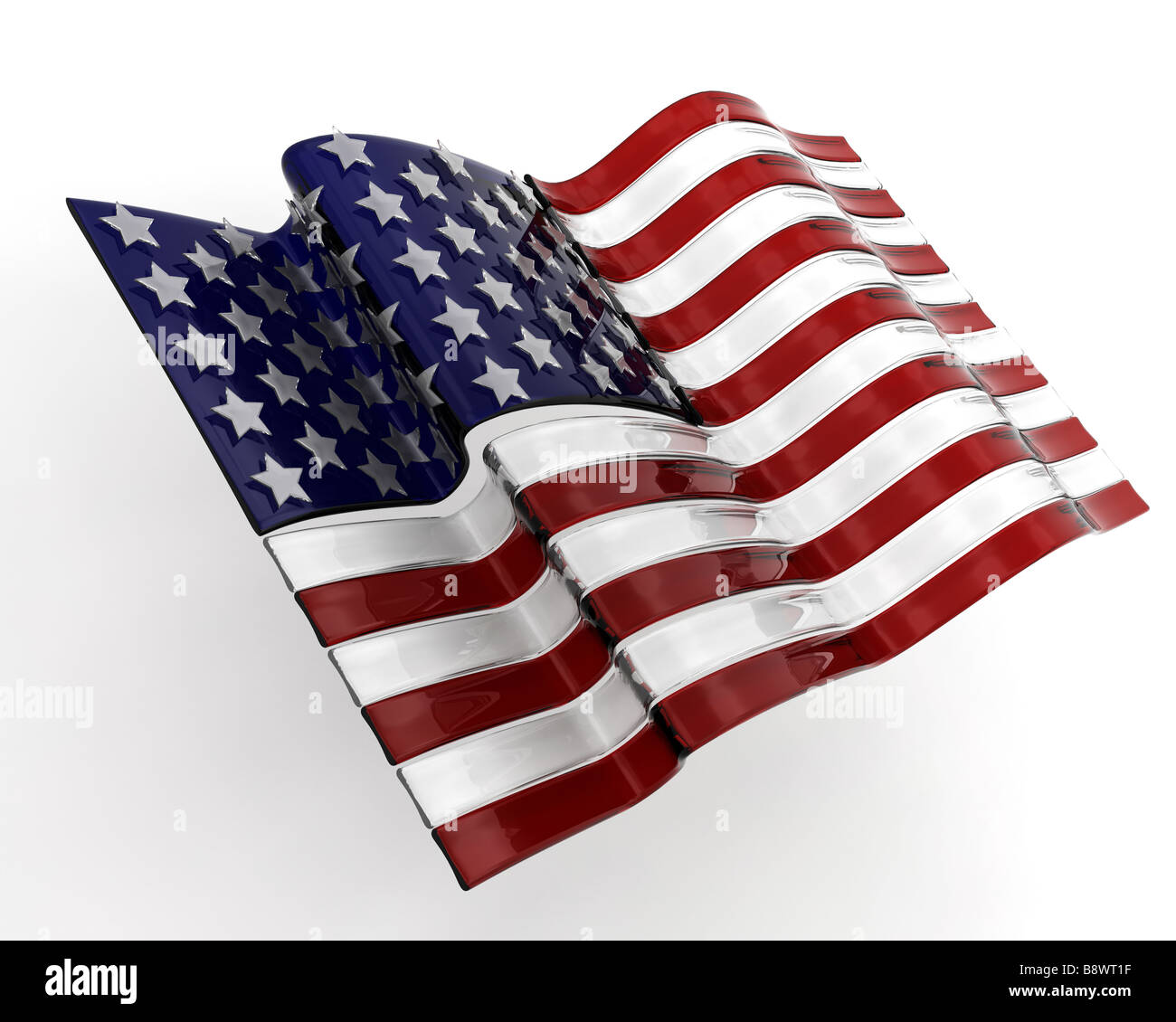 3D render of a glass styled American flag Stock Photo - Alamy