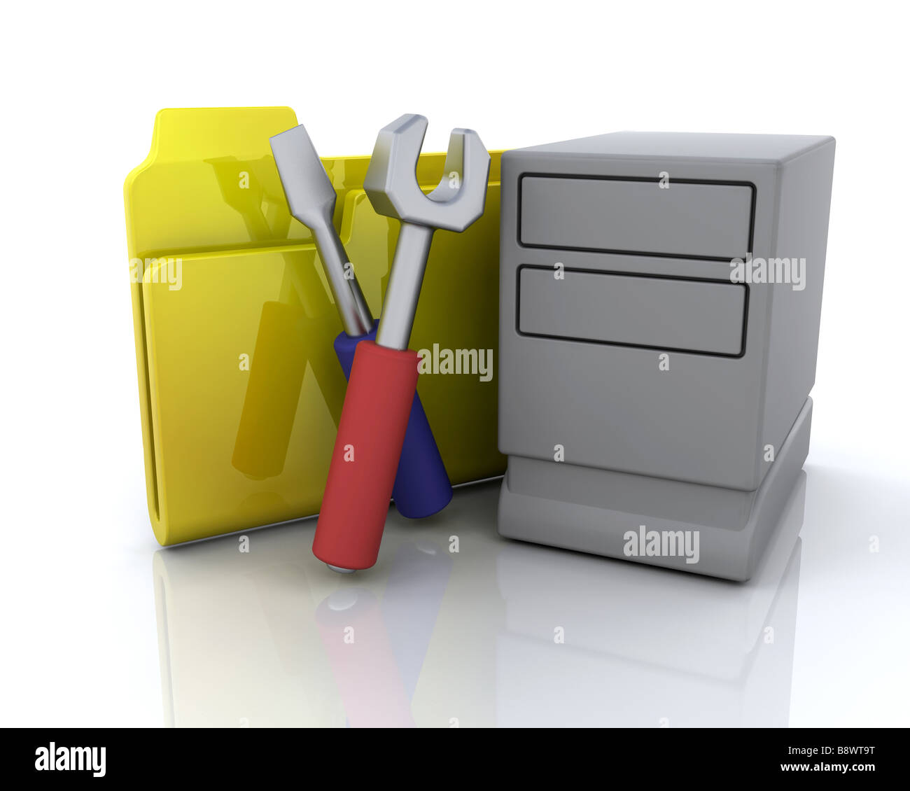 3D computer icon for system folder Stock Photo - Alamy