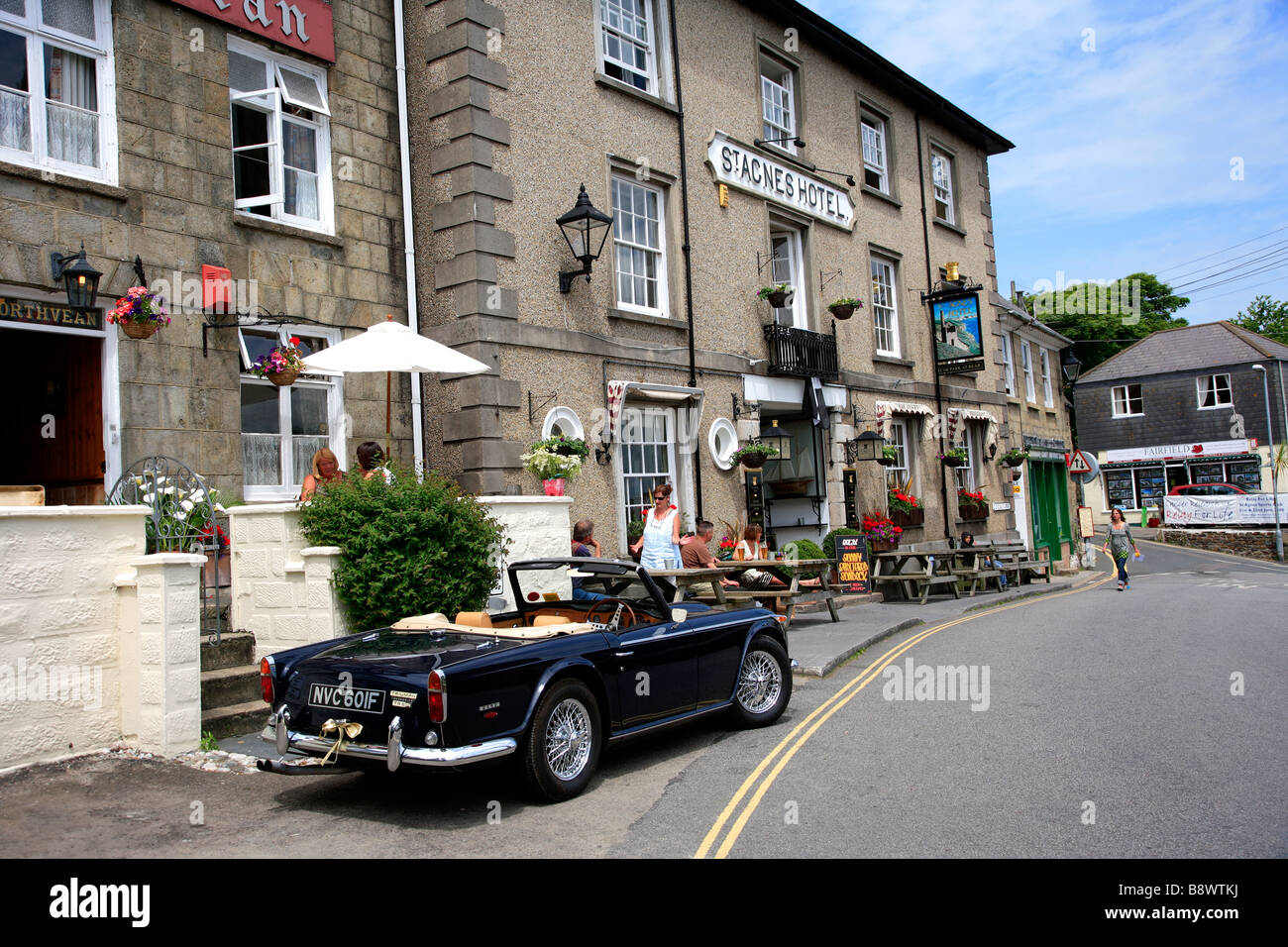 St Agnes Hotel St Agnes village Cornwall County England UK Stock Photo ...
