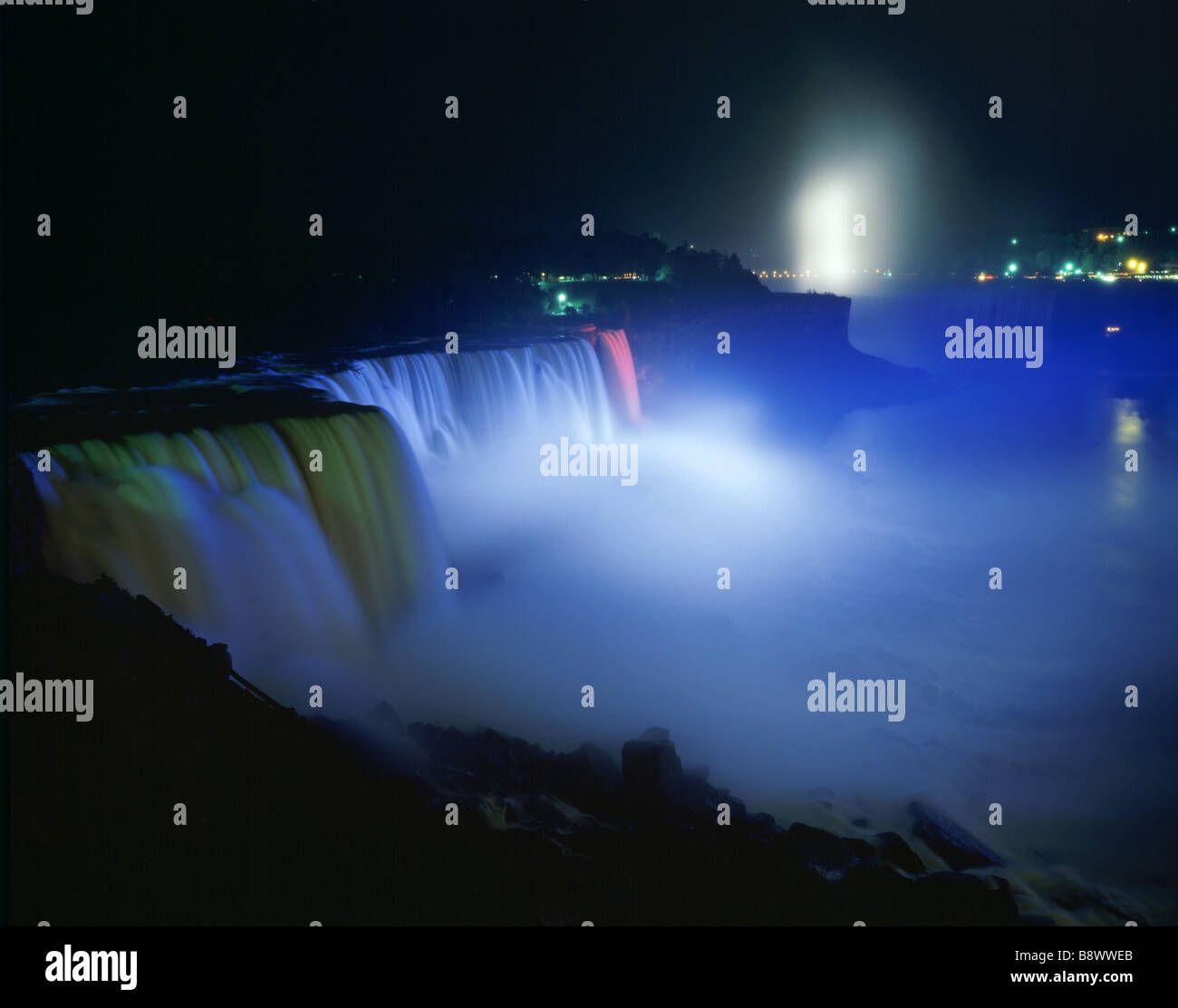 Niagara Falls illumination show USA Stock Photo - Alamy