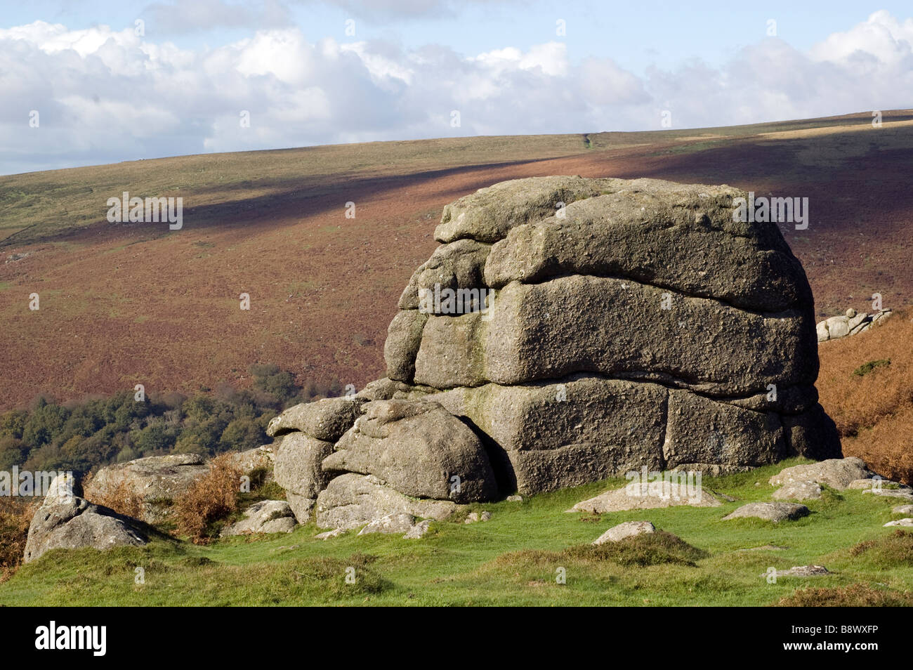 Bonehill rocks a Granite Tor at Widecombe on Dartmoor, historic, Uncle ...