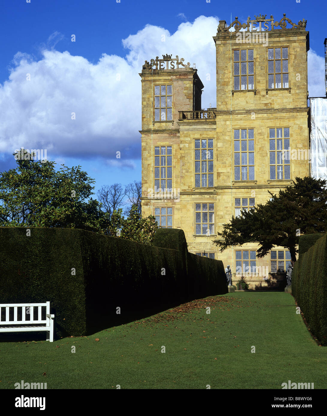 A glimpse of Hardwick Hall showing Bess s initials prominent atop the ...